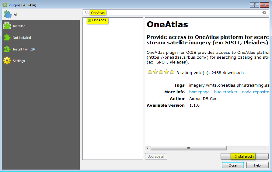 OneAtlas Basemap - GIS Tools